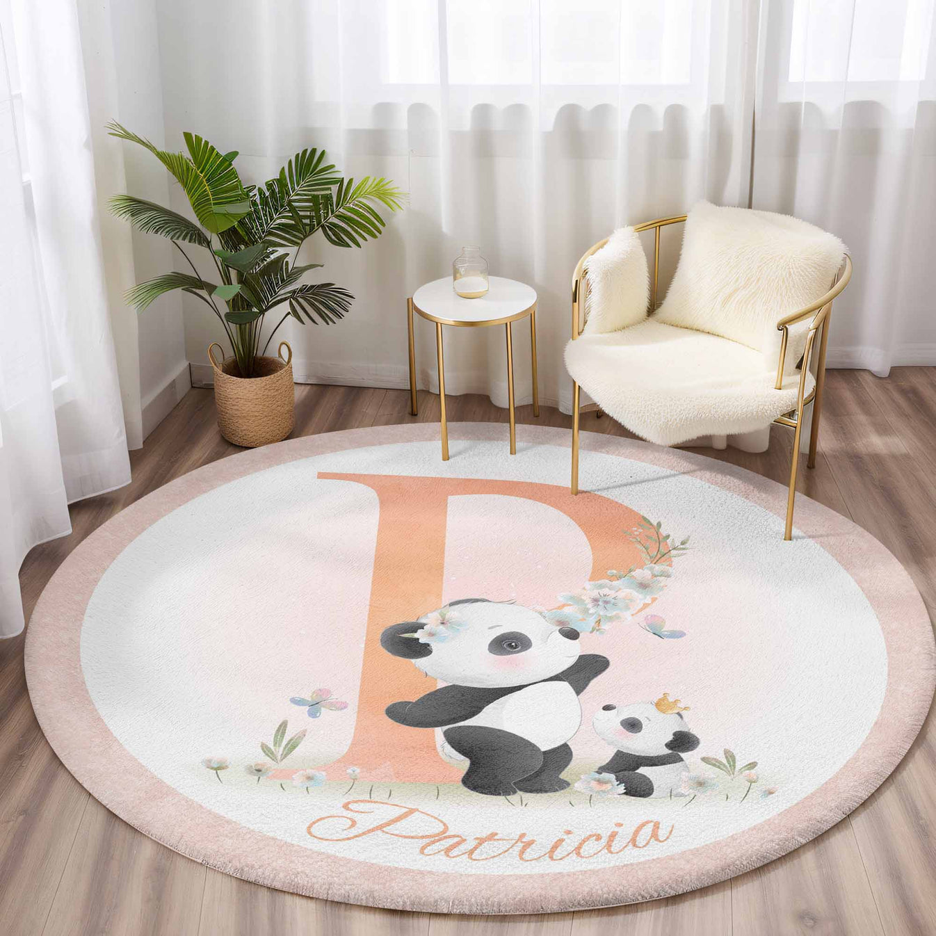 Baby Panda Alphabet Round Rug – hugtorugs