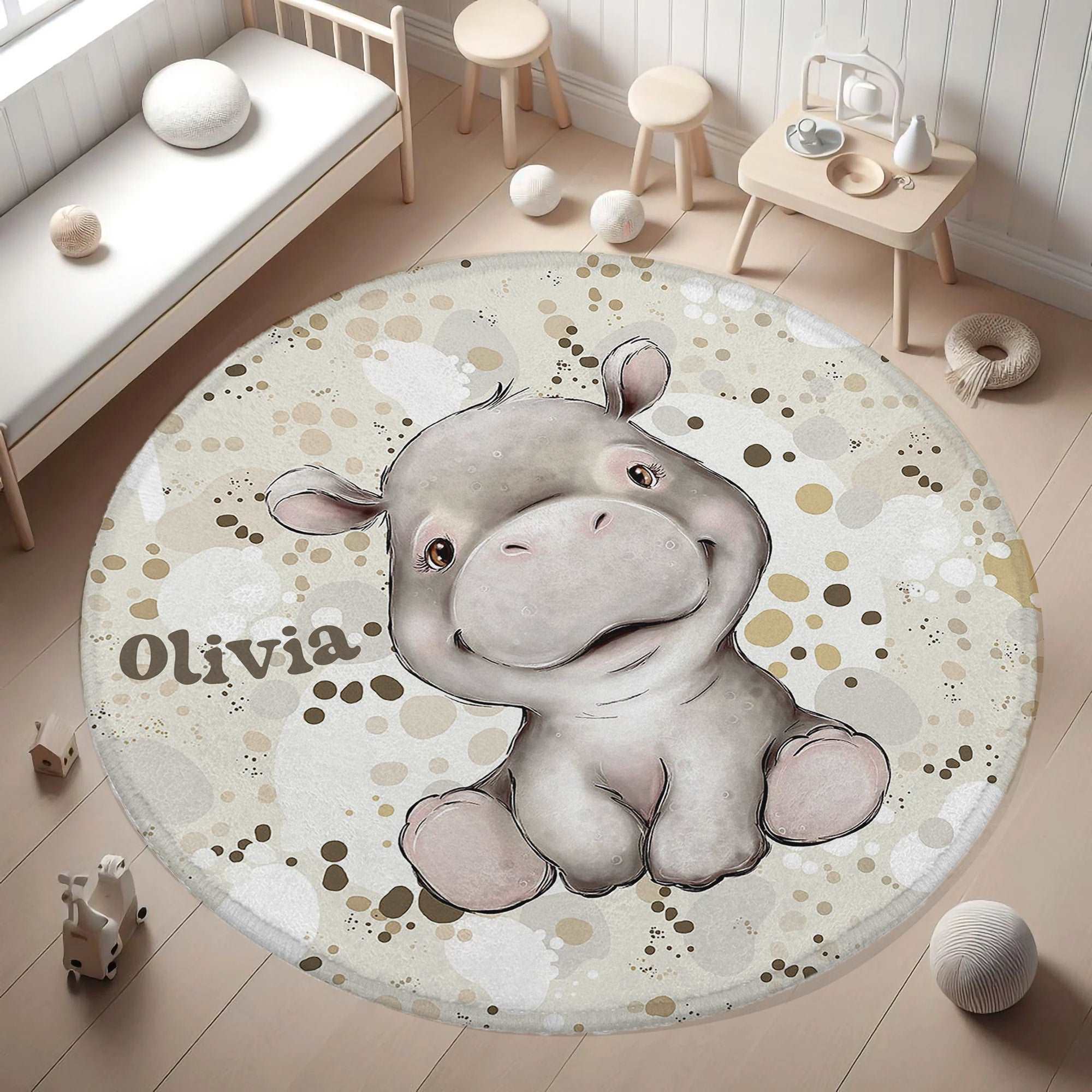 Baby Hippo Round Rug – hugtorugs